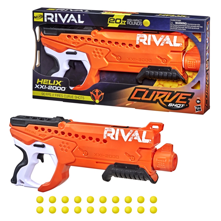 Nerf Rival Curve Shot -- Helix XXI-2000 Blaster -- Fire Rounds to Curve ...