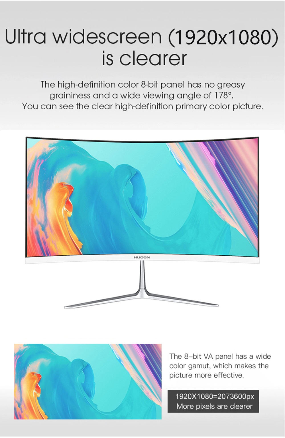 PROMO 27 inch Ultra-Thin Curved Gaming Display LED Computer Monitor ...