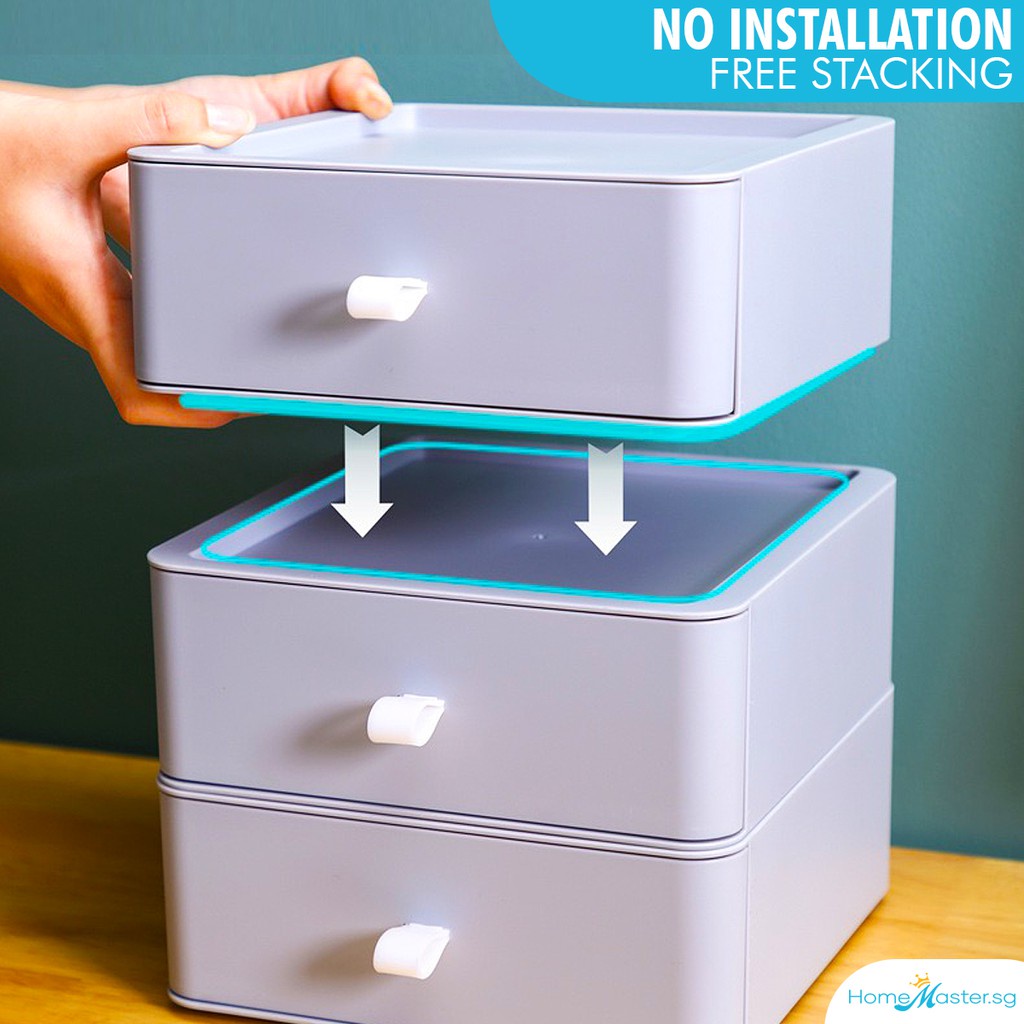 [SG Ready Stock] Desktop Stackable Drawer Organiser | Shopee Singapore
