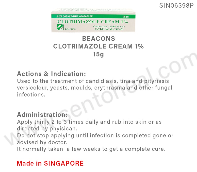 Beacons Clotrimazole Cream 1% 15g [EXP:04/26] - Anti-fungal cream ...