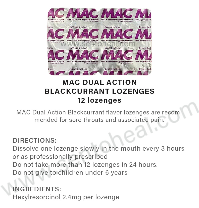 Mac Dual Action Blackcurrant Lozenges 12s - Relief Sore throat | Shopee ...