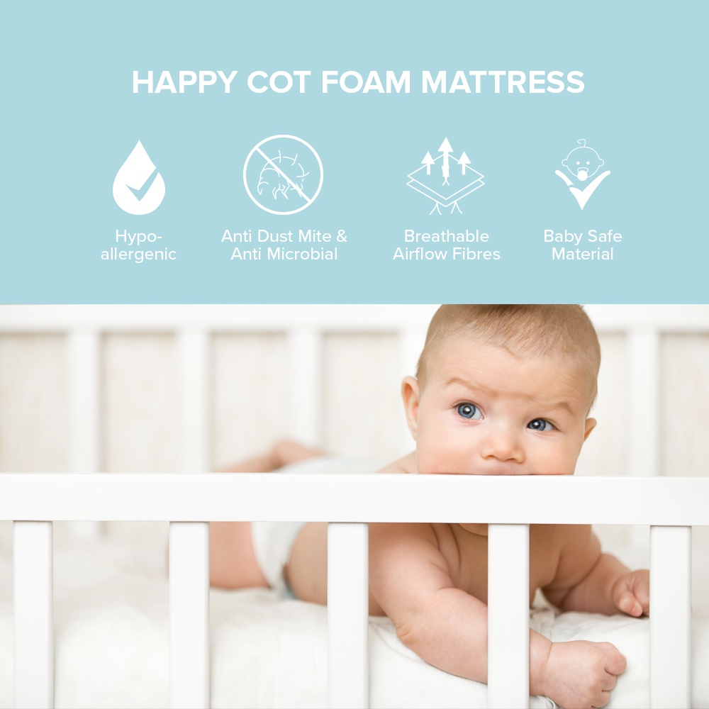 [Jarrons & Co] Happy Cot 4" High Density Anti-Dust Mite Foam Oval ...