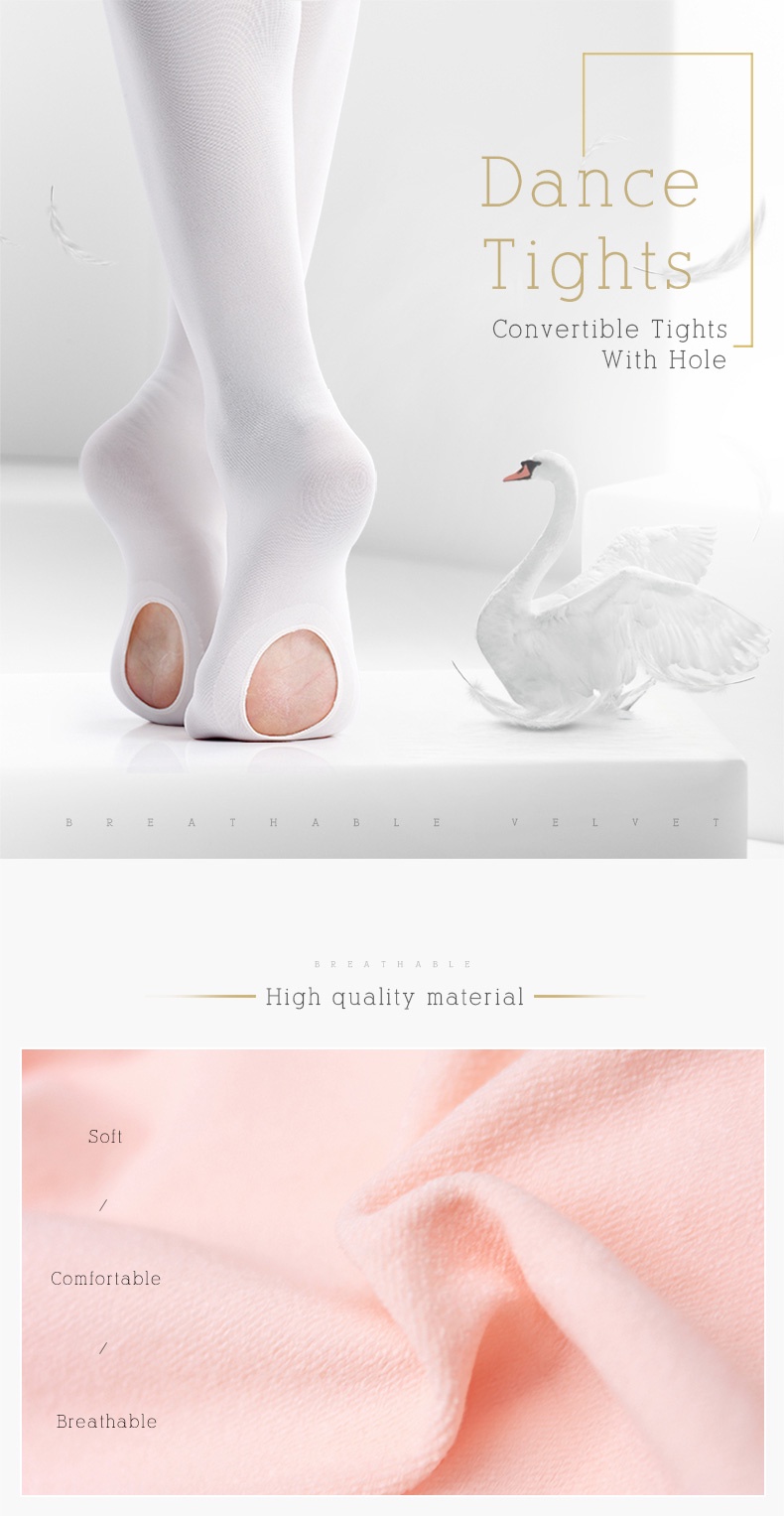 Girls Convertible Ballet Tights Seamless Ballet Dance Pantyhose ...