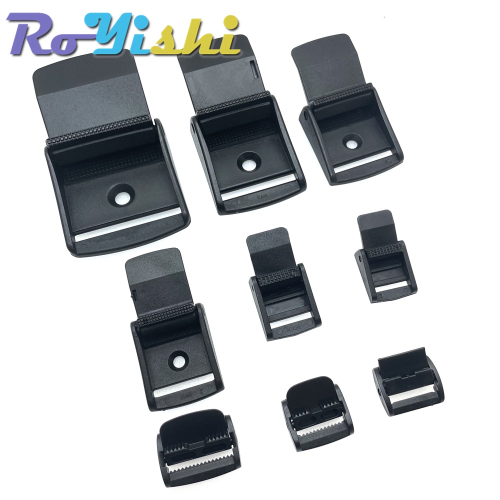5pcs/pack Cam Buckles Plastic Black Toggle Clip Backpack Straps Webbing ...