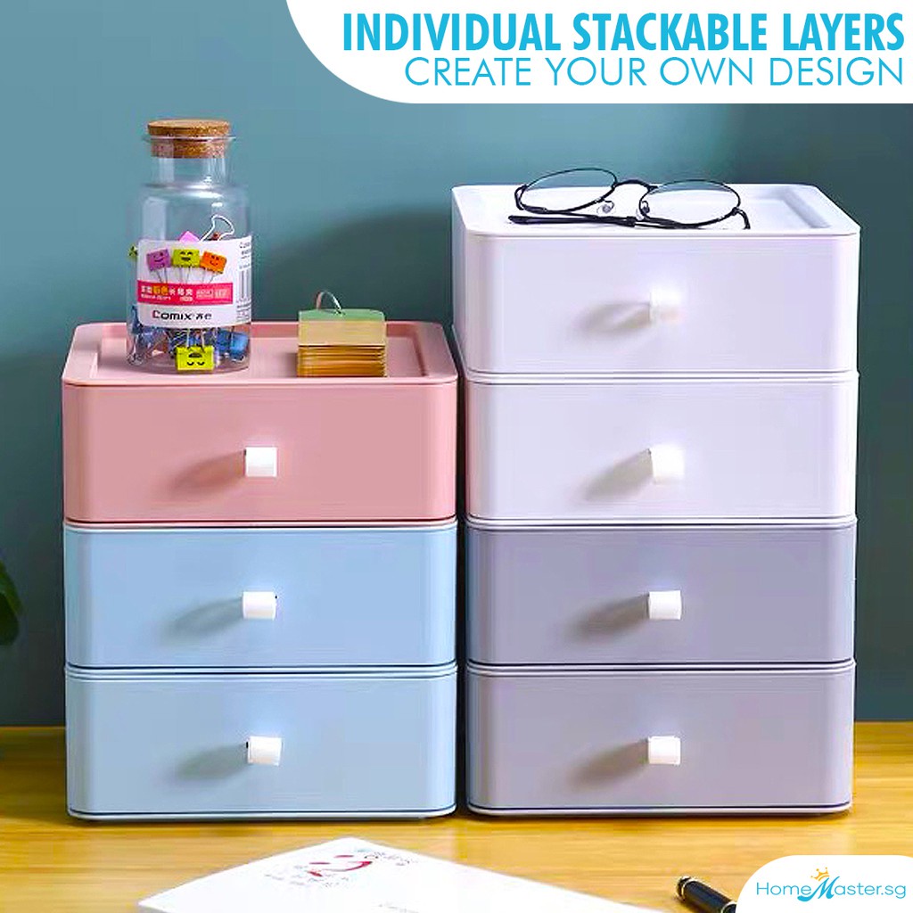 [SG Ready Stock] Desktop Stackable Drawer Organiser | Shopee Singapore