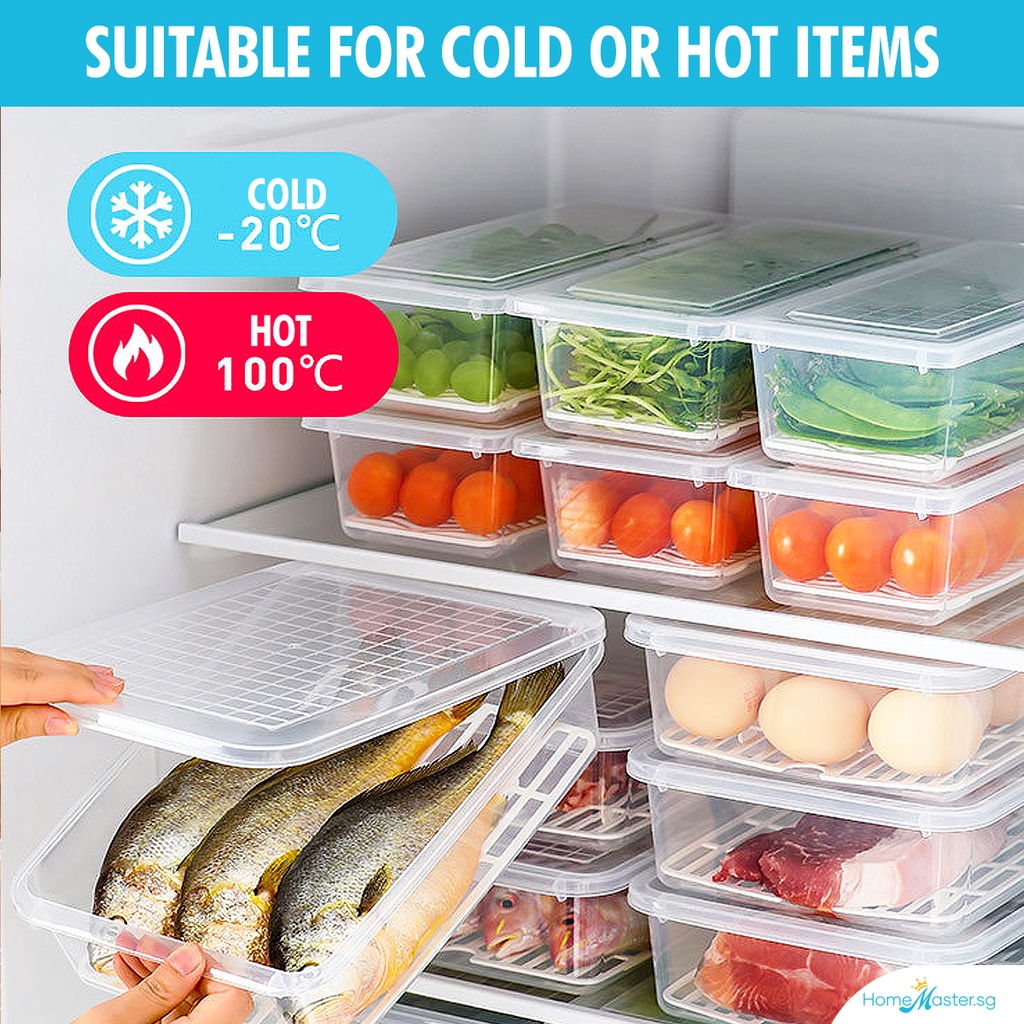 [SG Ready Stock] Food Storage Box with Drainer Tray*Refrigerator ...