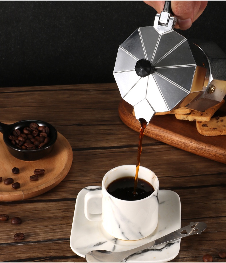 Moka Pot Italian Coffee Maker Aluminum Mocha Espresso Percolator Kettle ...