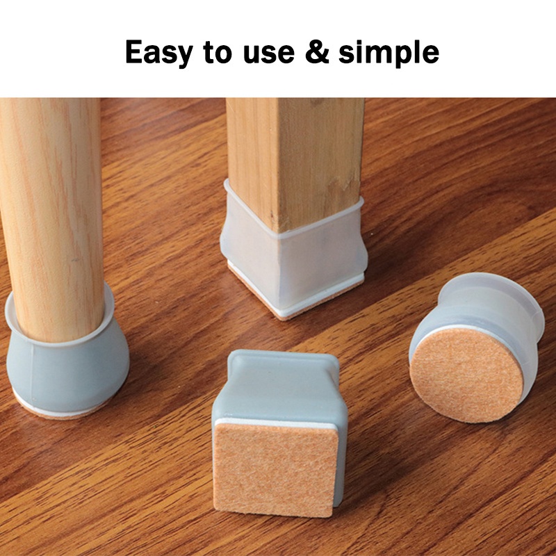 Silicone Chair Caps Table Foot Pads for Square Round Bottom Non-Slip ...