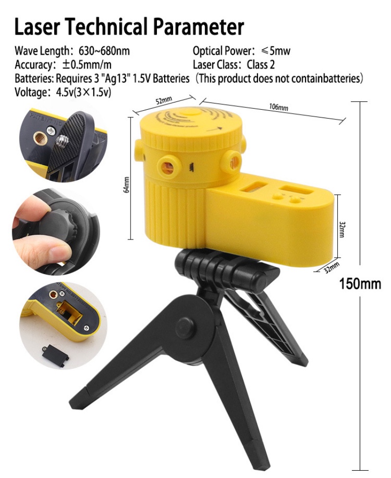 Multi Function Laser Level Leveler With Tripod Vertical 6 Modes ...