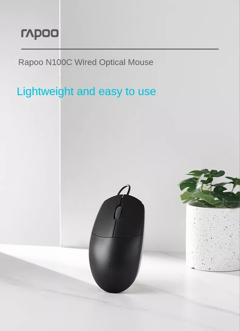Rapoo N100C Type-C Wired Mouse | Shopee Singapore