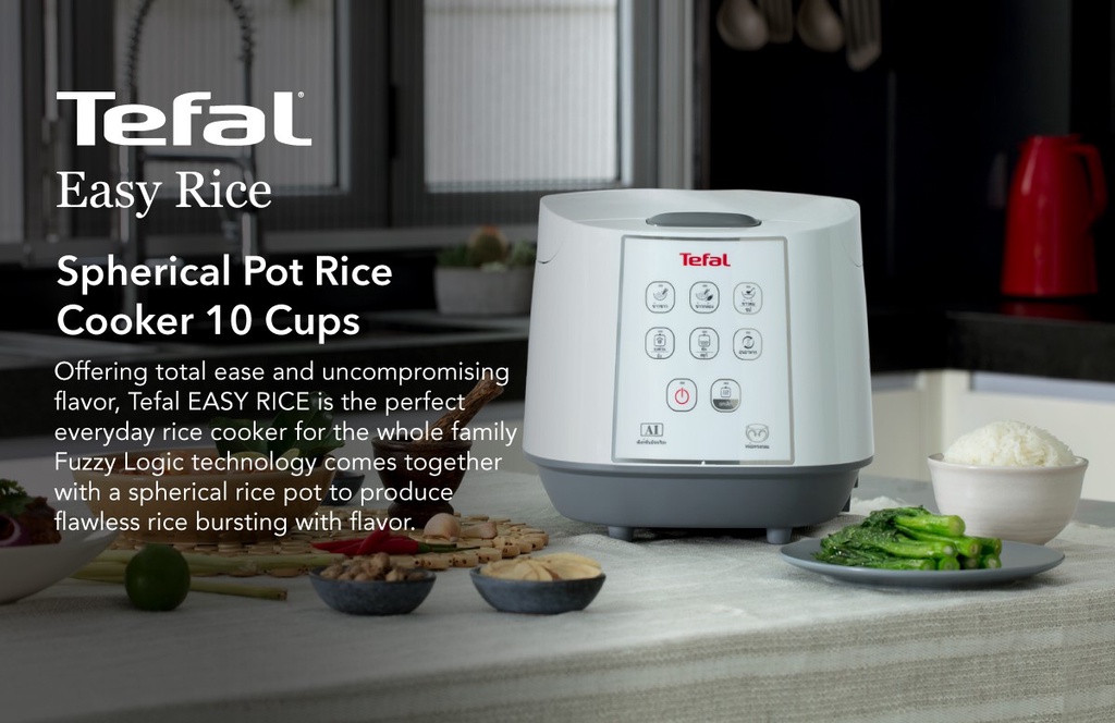 Tefal Easy Fuzzy Logic Rice Cooker 1.8L RK7321 – 8 Programmes, AI, 4 ...