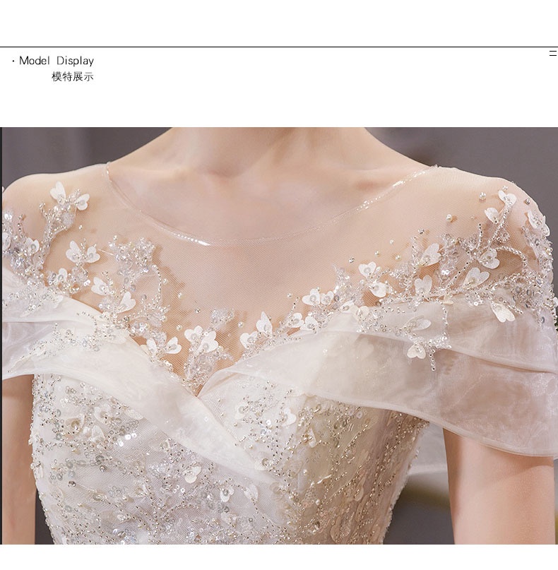 Off Shoulder Wedding Dress Gown New Main Dress Bride's Summer French ...