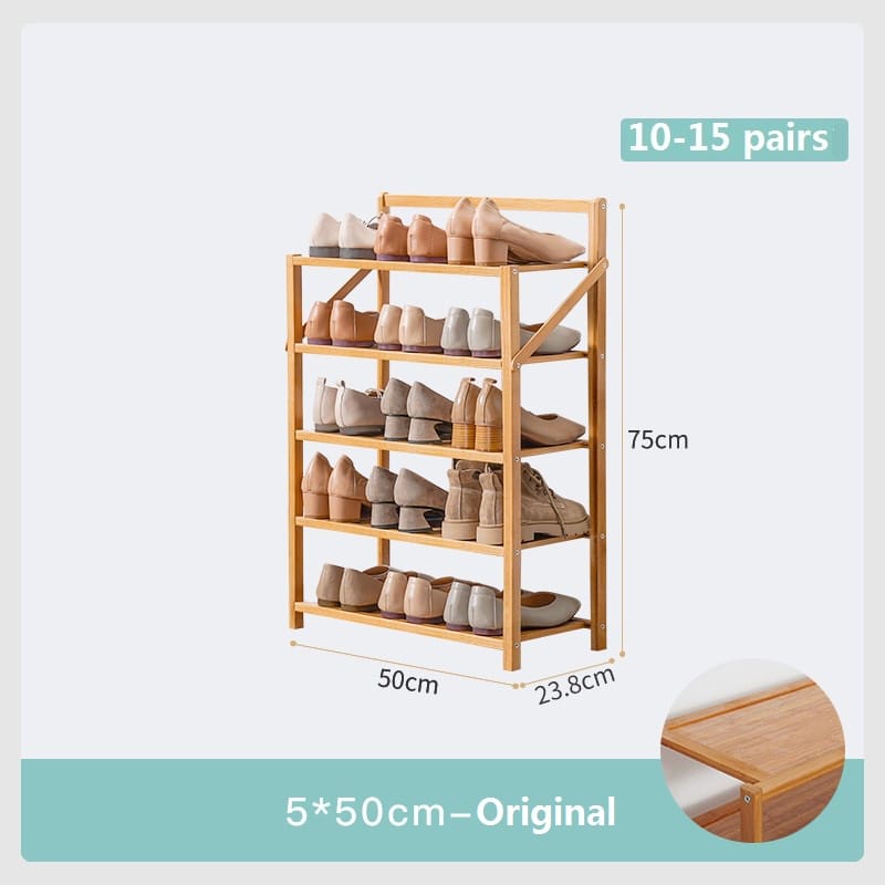 Installation Free Foldable Bamboo Shoe Rack Storage Shelves ...