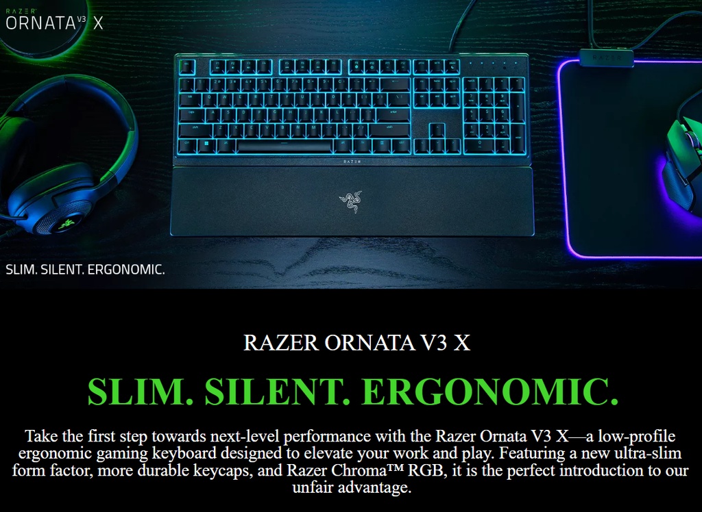 DYNACORE - Razer Ornata V3 X Gaming Keyboard: Low-Profile Keys - Silent ...