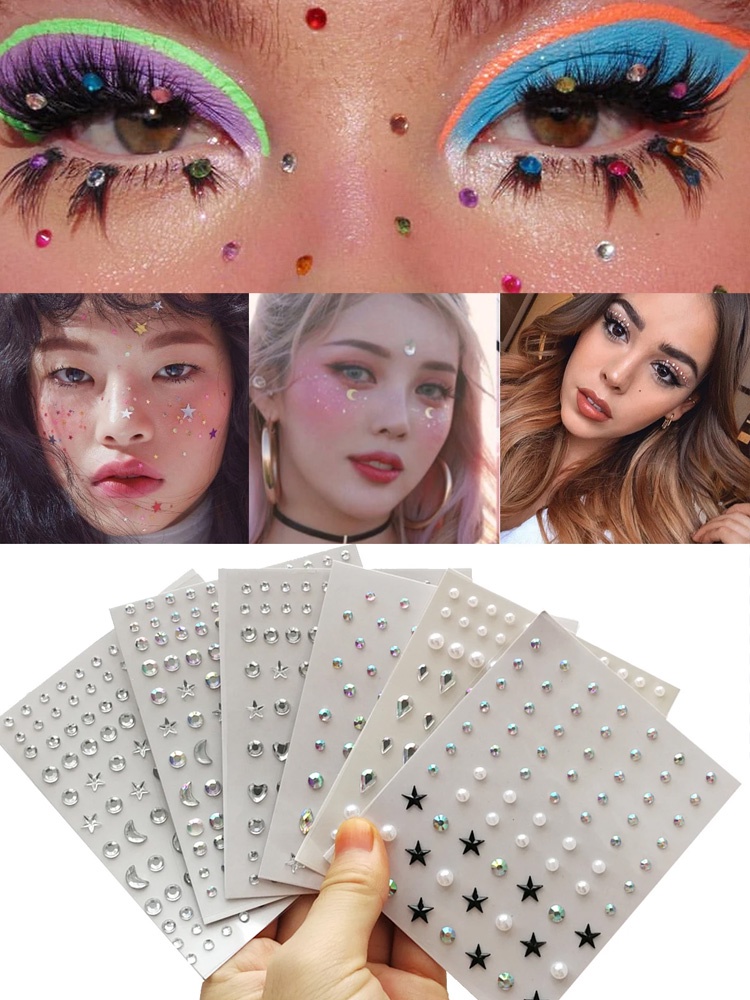 Disposable Tattoo Sticker Face Jewelry Diamond Makeup Art Eye Glitter ...