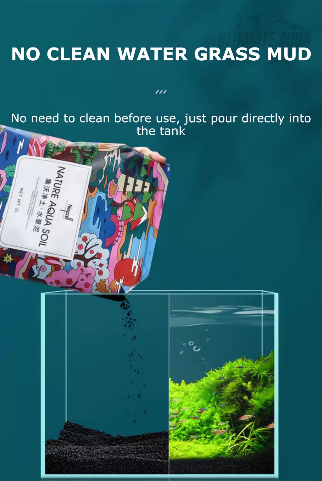 YEE Aquatic Mud, Substrate Nature Soil for Aquarium Plants As Water ...