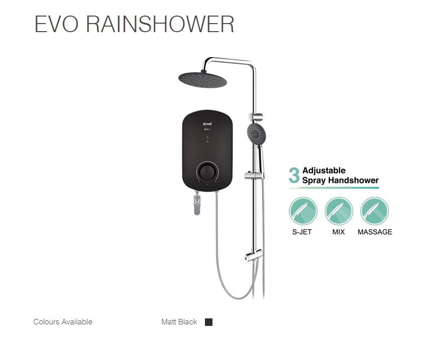 ALPHA Instant Shower Heater with/without DC Pump (ALPHA EVO- RAIN ...