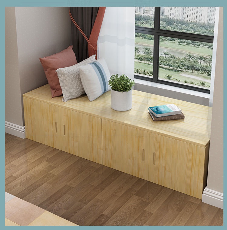 Customizable solid wood balcony cabinet bay window storage cabinet ...