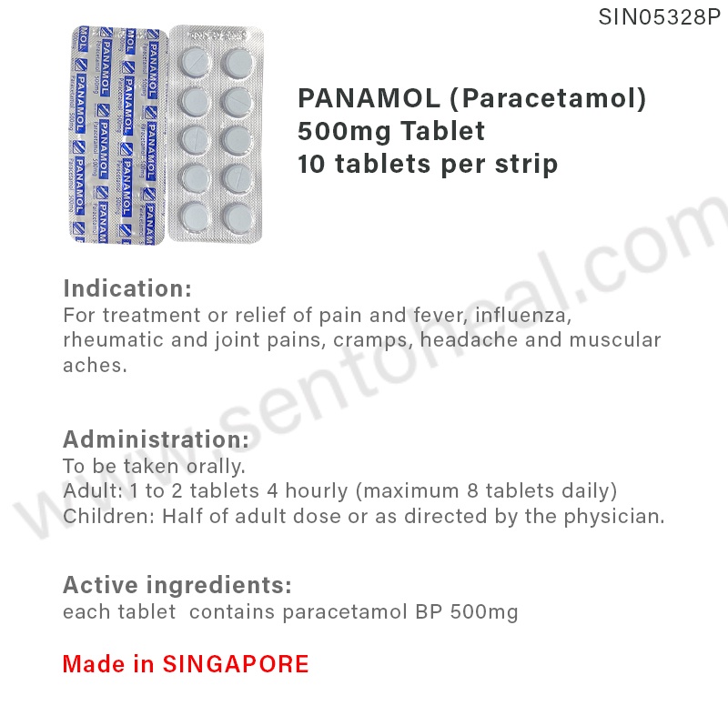 PANAMOL (MFG: SG)/ UPHAMOL (MFG:MY) (Halal certified) (Paracetamol ...