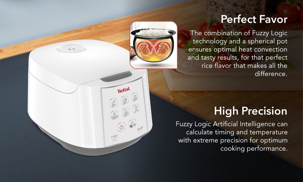Tefal Easy Fuzzy Logic Rice Cooker 1.8L RK7321 – 8 Programmes, AI, 4 ...