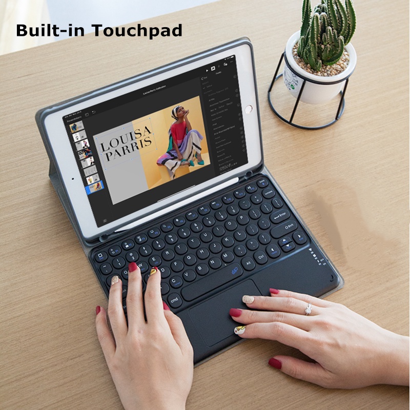 For iPad10 NIXXOS For iPad Wireless Bluetooth Keyboard Touchpad Retro ...