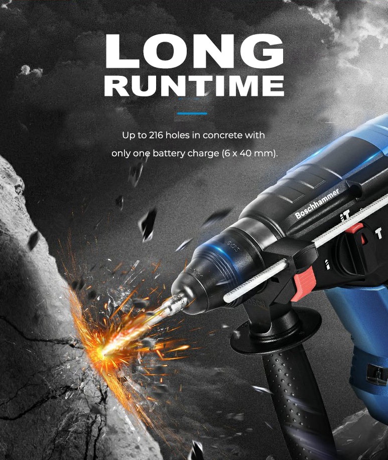 BOSCH GBH 18V-26 Professional Brushless Cordless Rotary Hammer with SDS ...