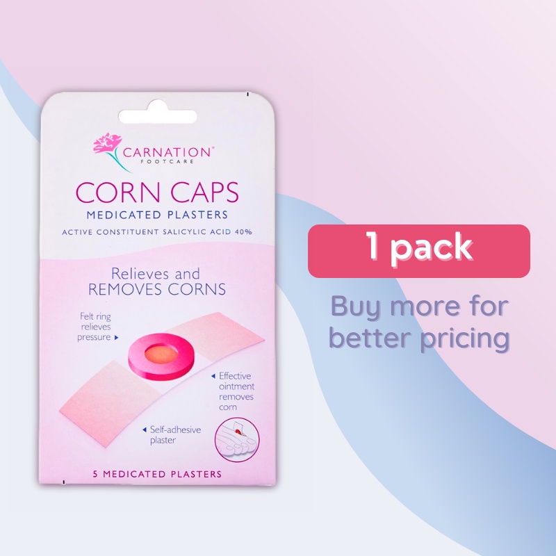Carnation Footcare Corn Caps 40% Medicated Plasters 5s | Shopee Singapore