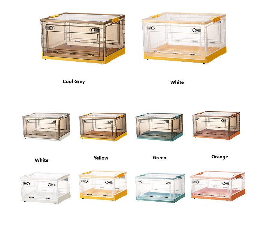 Foldable Storage Box Movable Stackable Home Organizer with Wheels ...