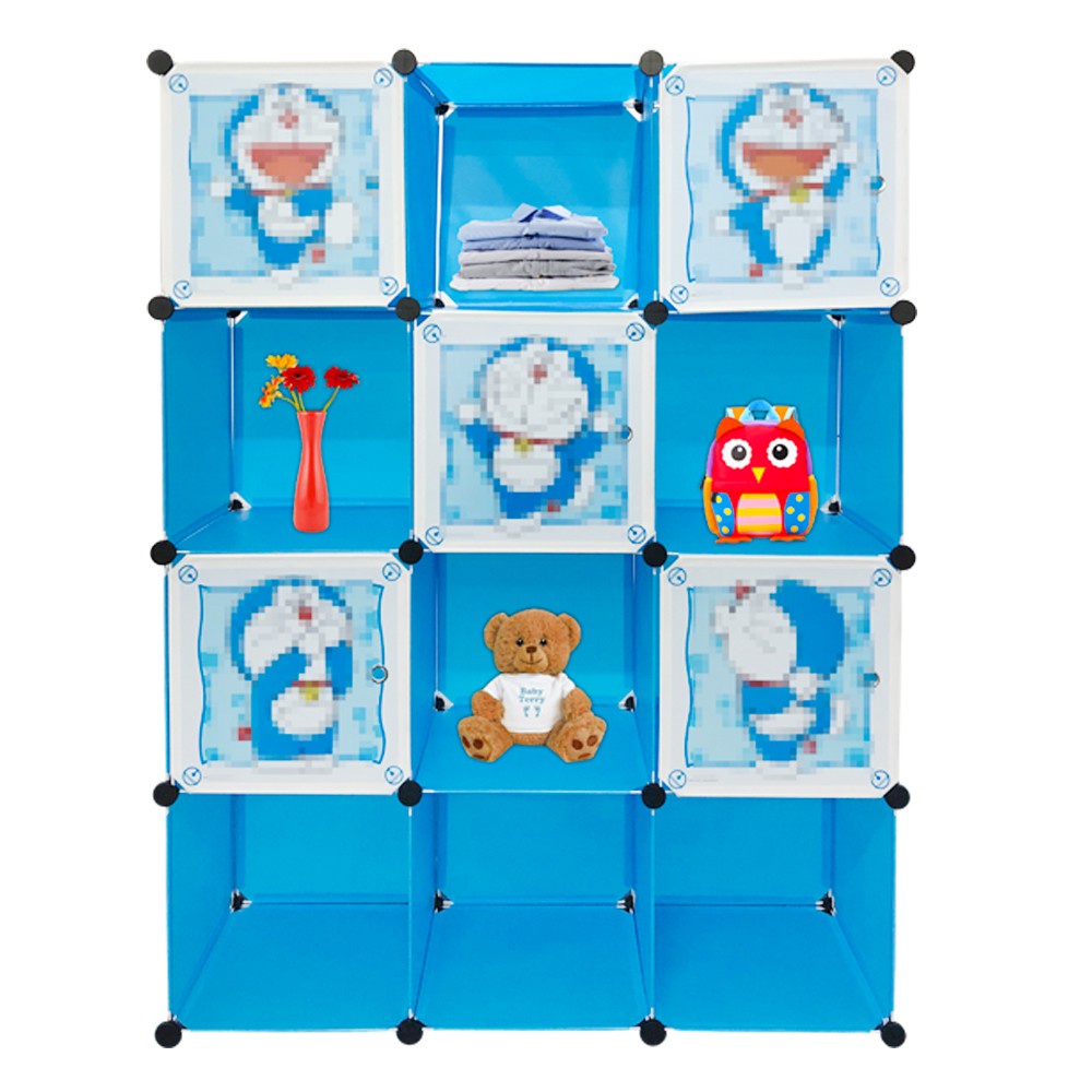 12 Cubes Cartoon Themed Wardrobe Stackable Cube Storage Cabinet ...