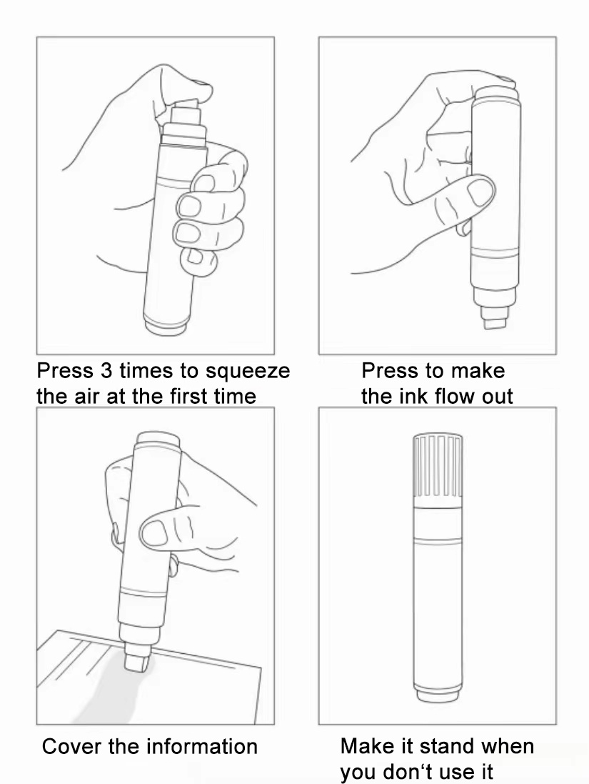 Thermal Paper Eraser Pen Privacy Identity Information Protection Roller ...