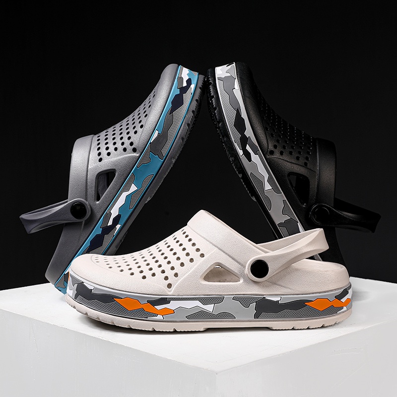 Loveu [One Shoe Two Wear] Summer Hole Shoes Sandals Men's Trendy Hollow ...