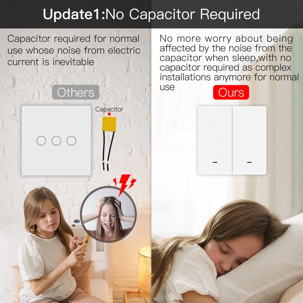 （Arrive in 3 days）MOES Smart Switch Tuya ZigBee Switch No Neutral Wire ...