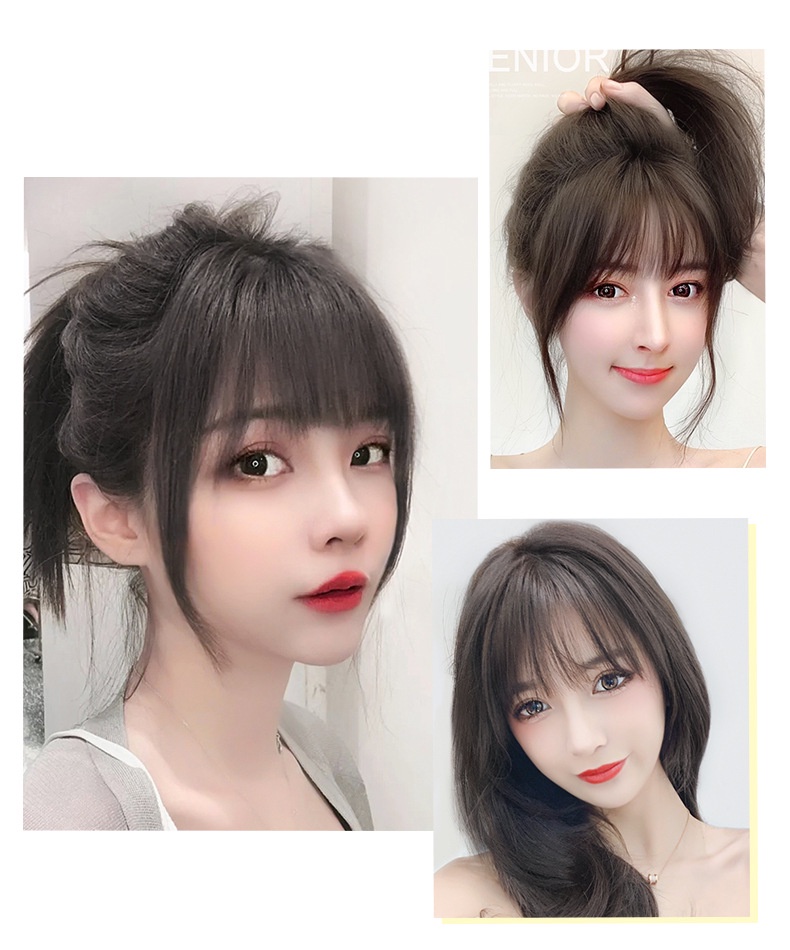 Fashion Girl Wig Bangs Invisible Seamless Wig Hair Extensions Woman ...