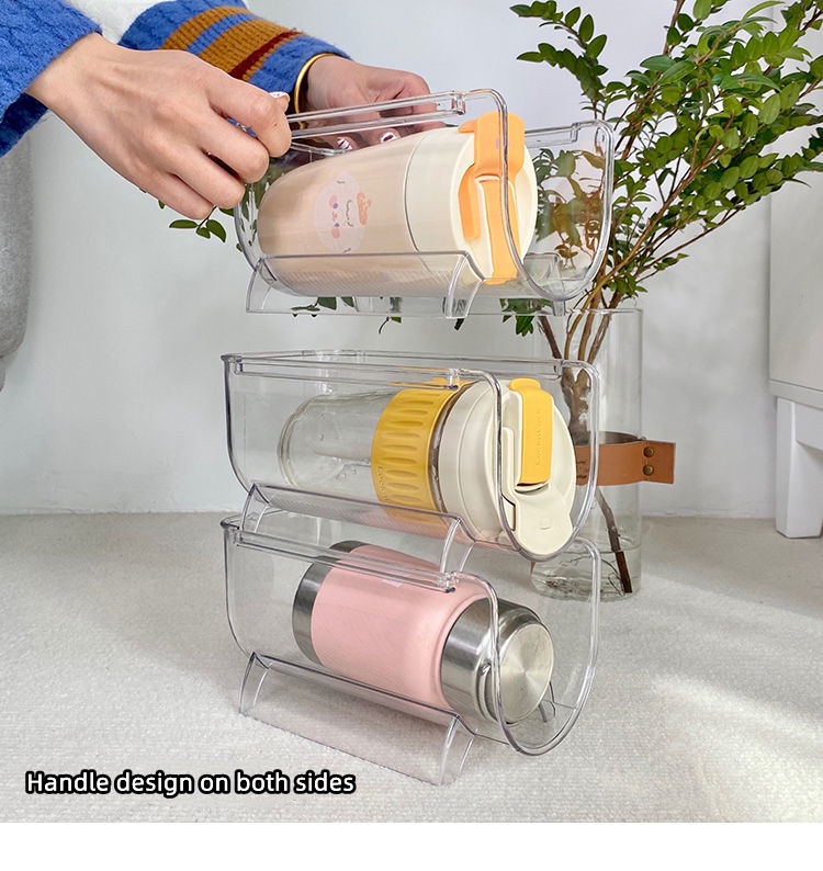Summer water cup storage rack Stackable multi-layer transparent desktop ...