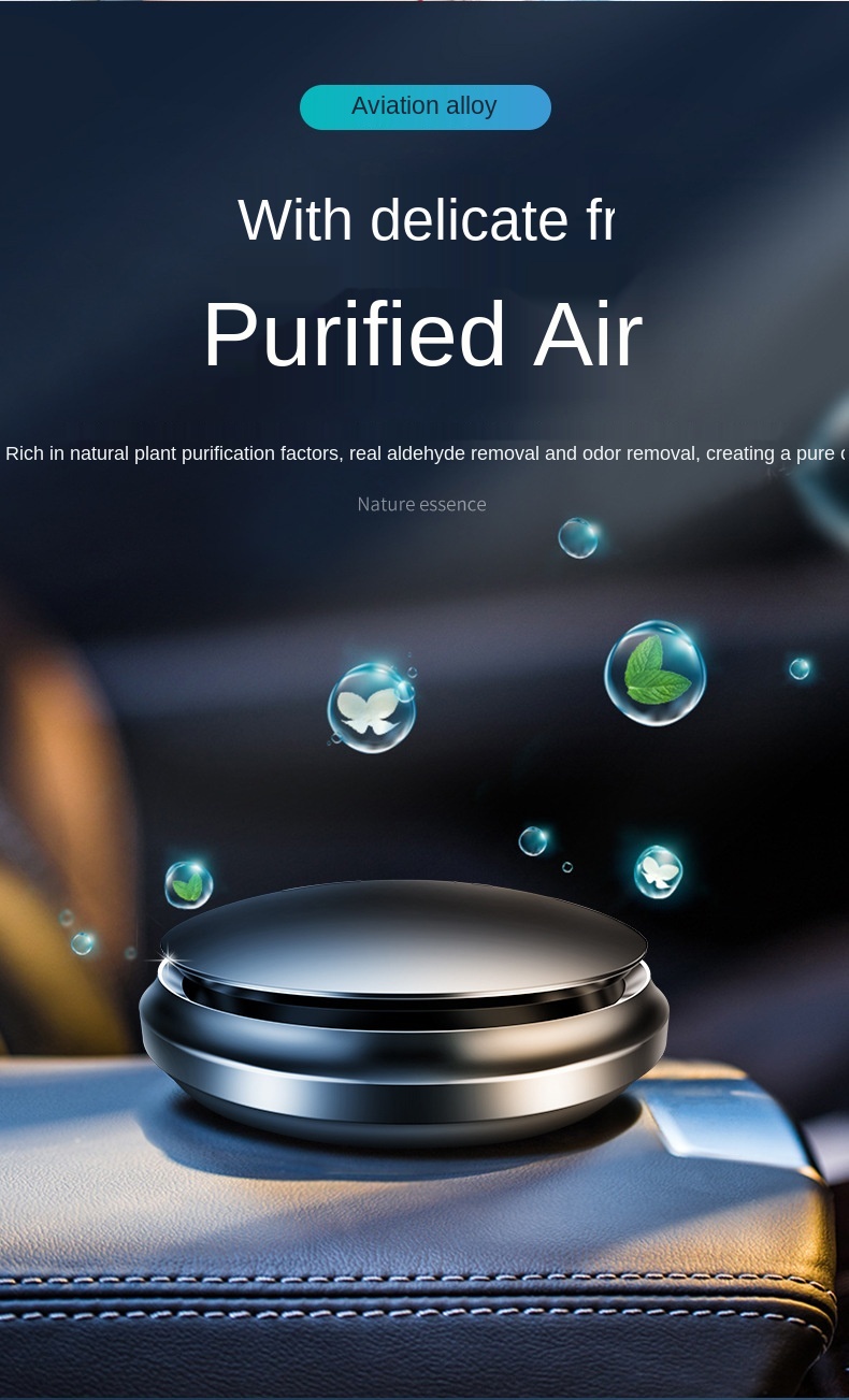 360 Degree Rotation Air Freshener Car Organic Solid Perfume Waterless ...