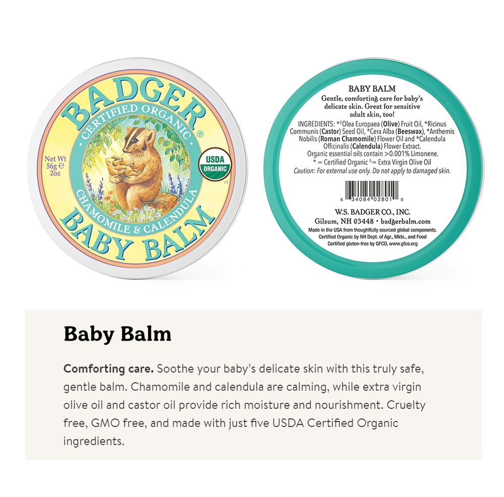 Badger Organic Baby Balm, Chest Rub Balm | Shopee Singapore