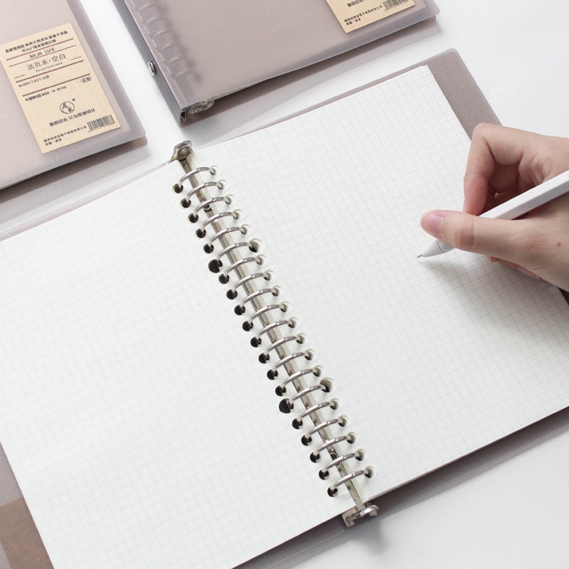 Good quality A5 Loose-leaf Transparent 20 hole Notebook Detachable ...