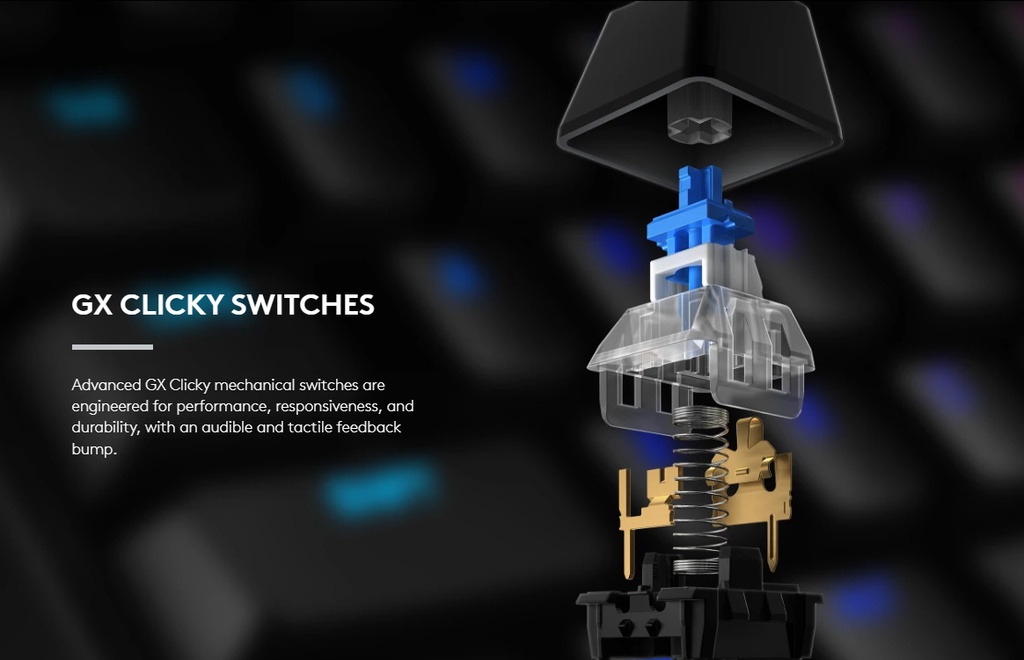 Logitech G PRO Keyboard with GX Blue Clicky Switches, Wired Mechanical ...