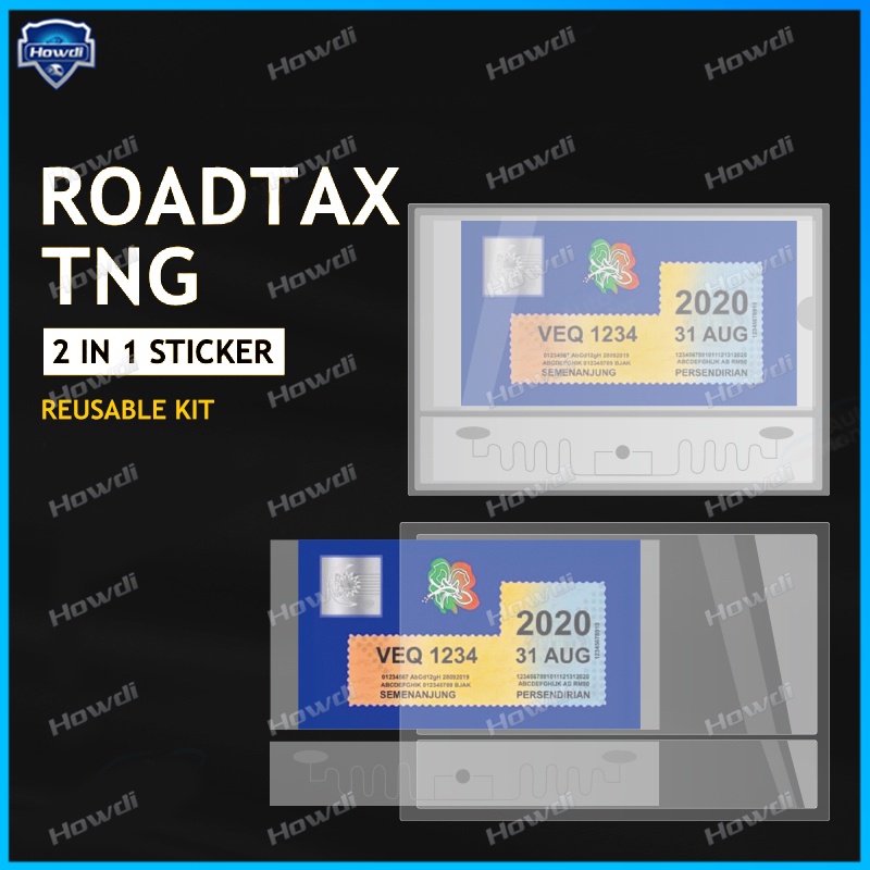 【2 in 1 】Touch N Go & Roadtax Holder Stick Roadtax Cover RFID Sticker ...