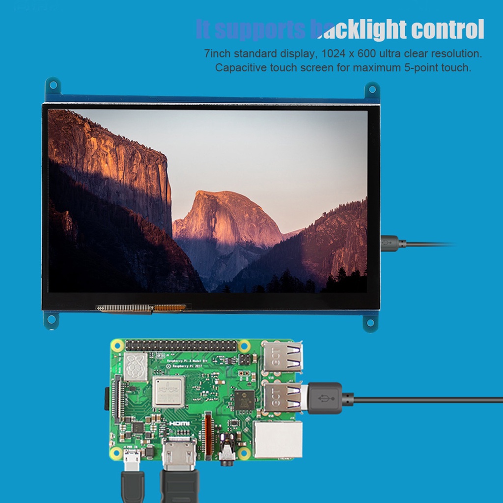 7-Inch LCD HDMI 1024x600 Ultra HD Display Screen Capacitive Touch for ...