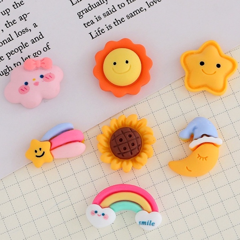 7pcs/set Star Sky Rainbow Button Shoes Charm Cute Cartoon Weather Shoe ...