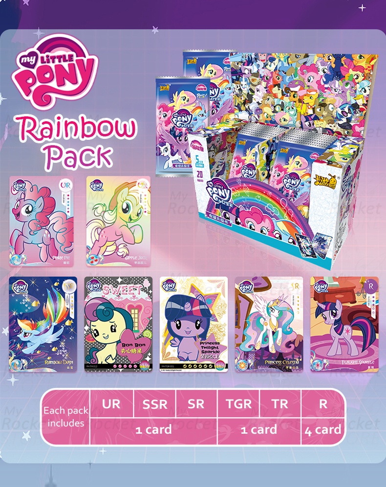 Original KAYOU My Little Pony Card Box Anime Collection Kids Xmas Gift ...