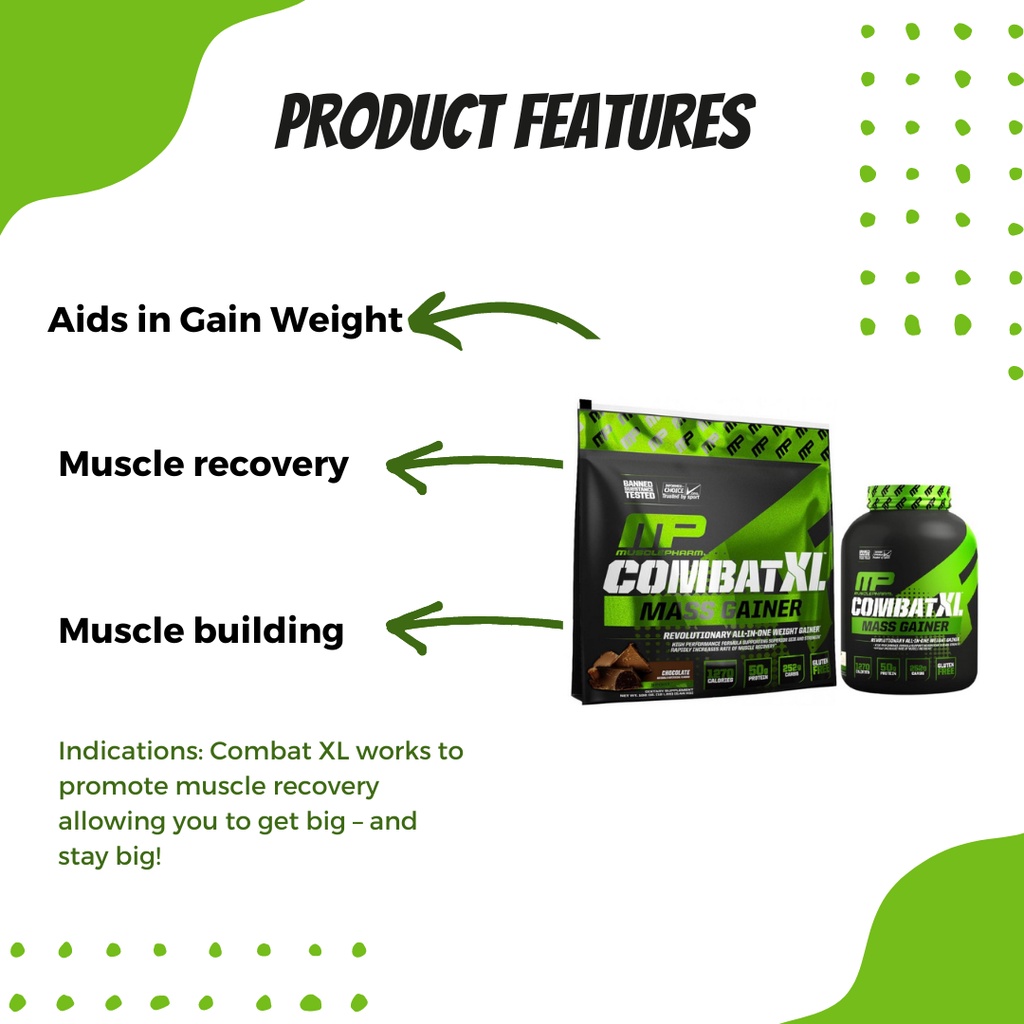 MusclePharm Combat XL Mass Gainer Powder, Weight Gainer Protein Powder ...
