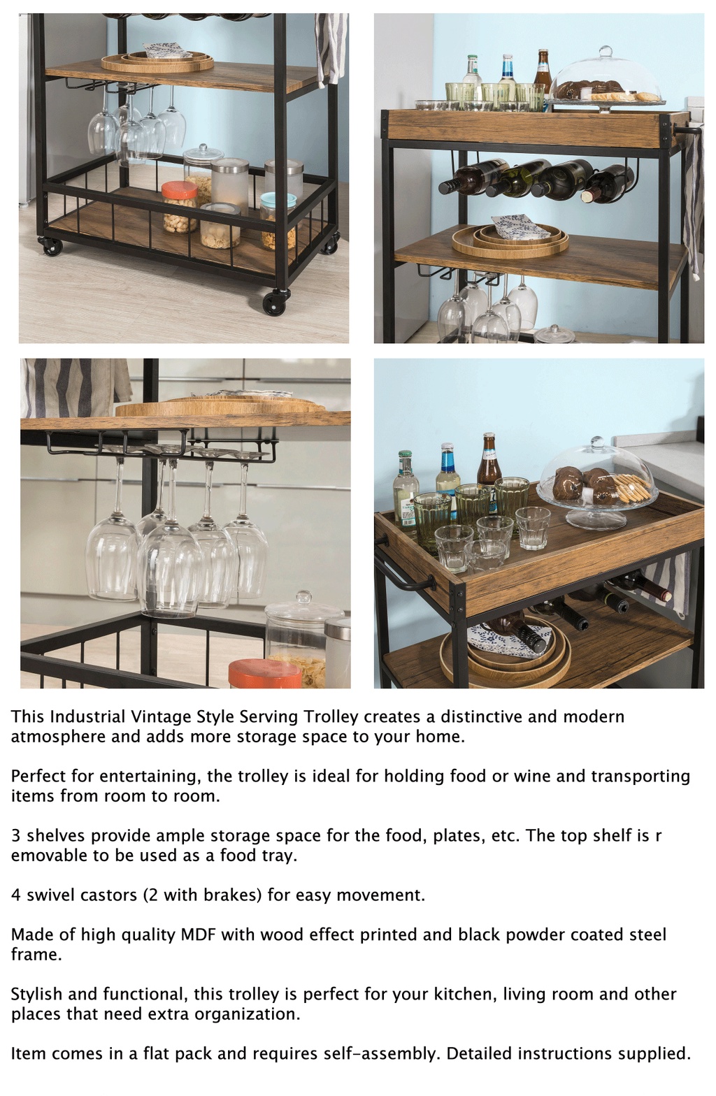 (SG STOCK) SoBuy® FKW56-N, Industrial Vintage Wood Metal 3 Tiers ... (SG STOCK) SoBuy® FKW56-N, Industrial Vintage Wood Metal 3 Tiers ...