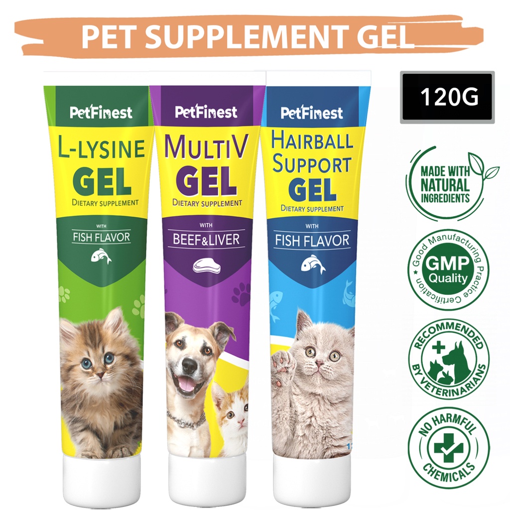 Petfinest L-Lysine Gel For Cats - Cat Supplements Amino Acid For Immune ...