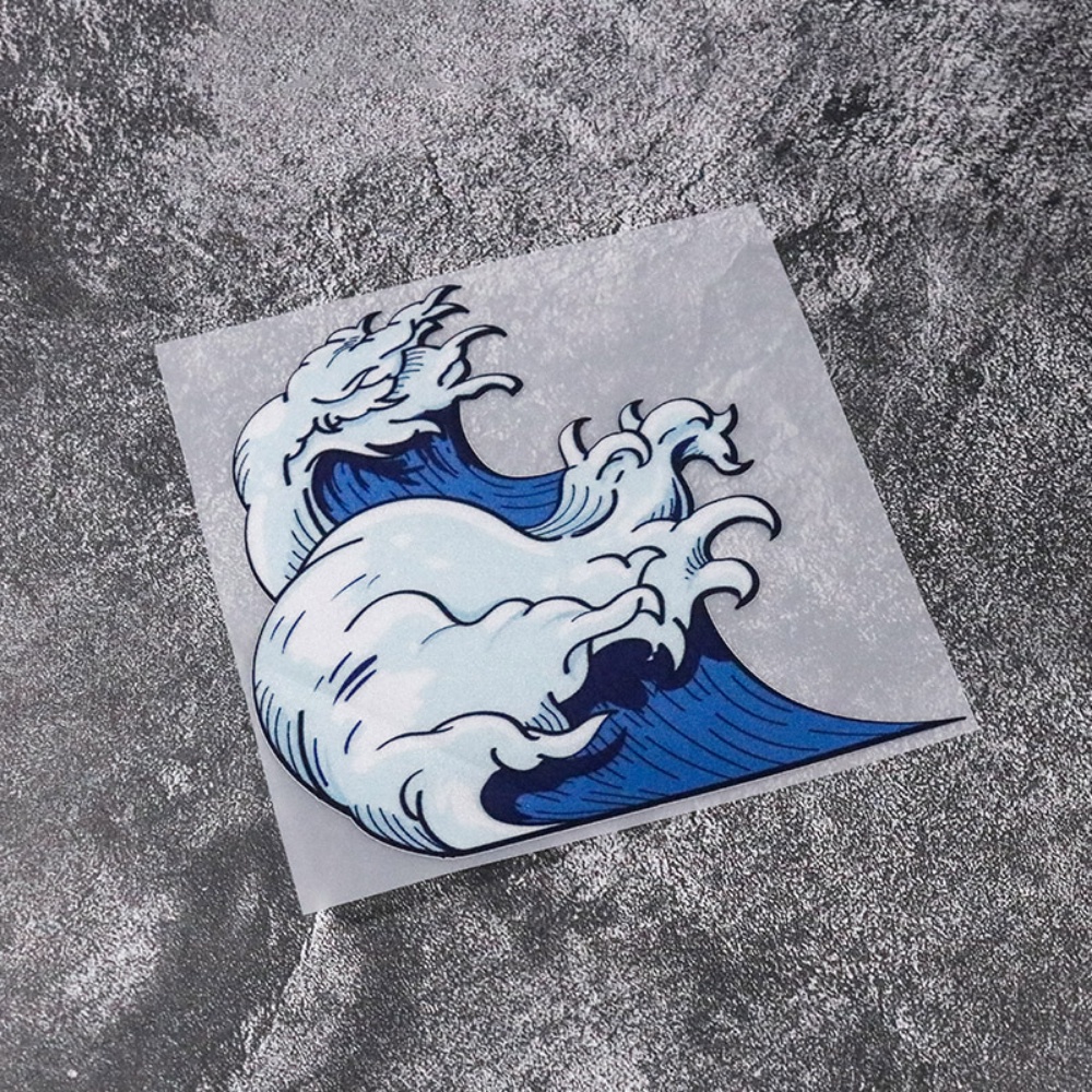 Sea Waves JDM Japanese Style Sticker Body Scratch Cover Stickers Window ...