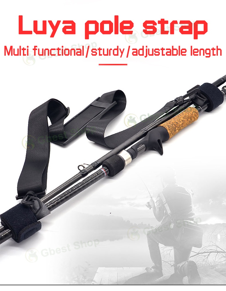 Fishing Rod Carrier Strap Sling Band Adjustable Shoulder Belt Travel ...
