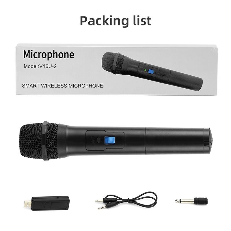 VHF Wireless Microphone System Kits USB Receiver Handheld Karaoke ...