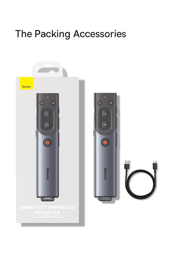 Baseus AI Wireless Presenter Red Point Remote Control PPT Pen ...