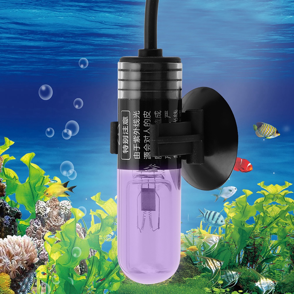 Fish Tank UV Sterilization Lamp Aquarium Ultraviolet Submersible Water ...